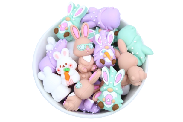 Lapin de Pâques 3D - Perle en silicone – Perles à croquer